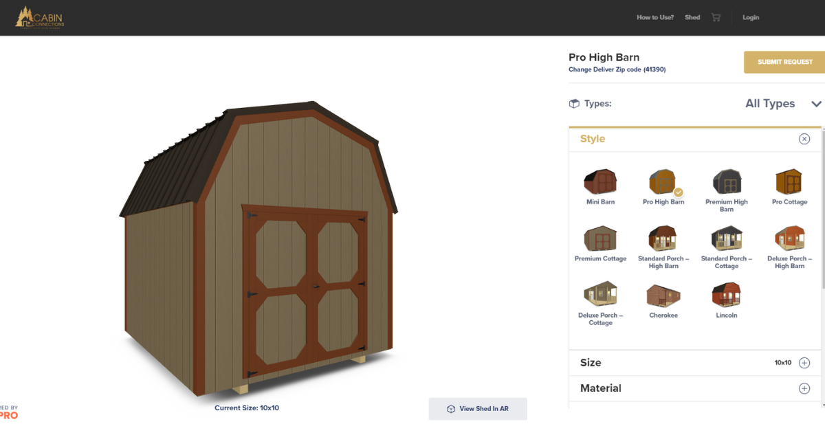 3D Shed Builder | Cabin Connections